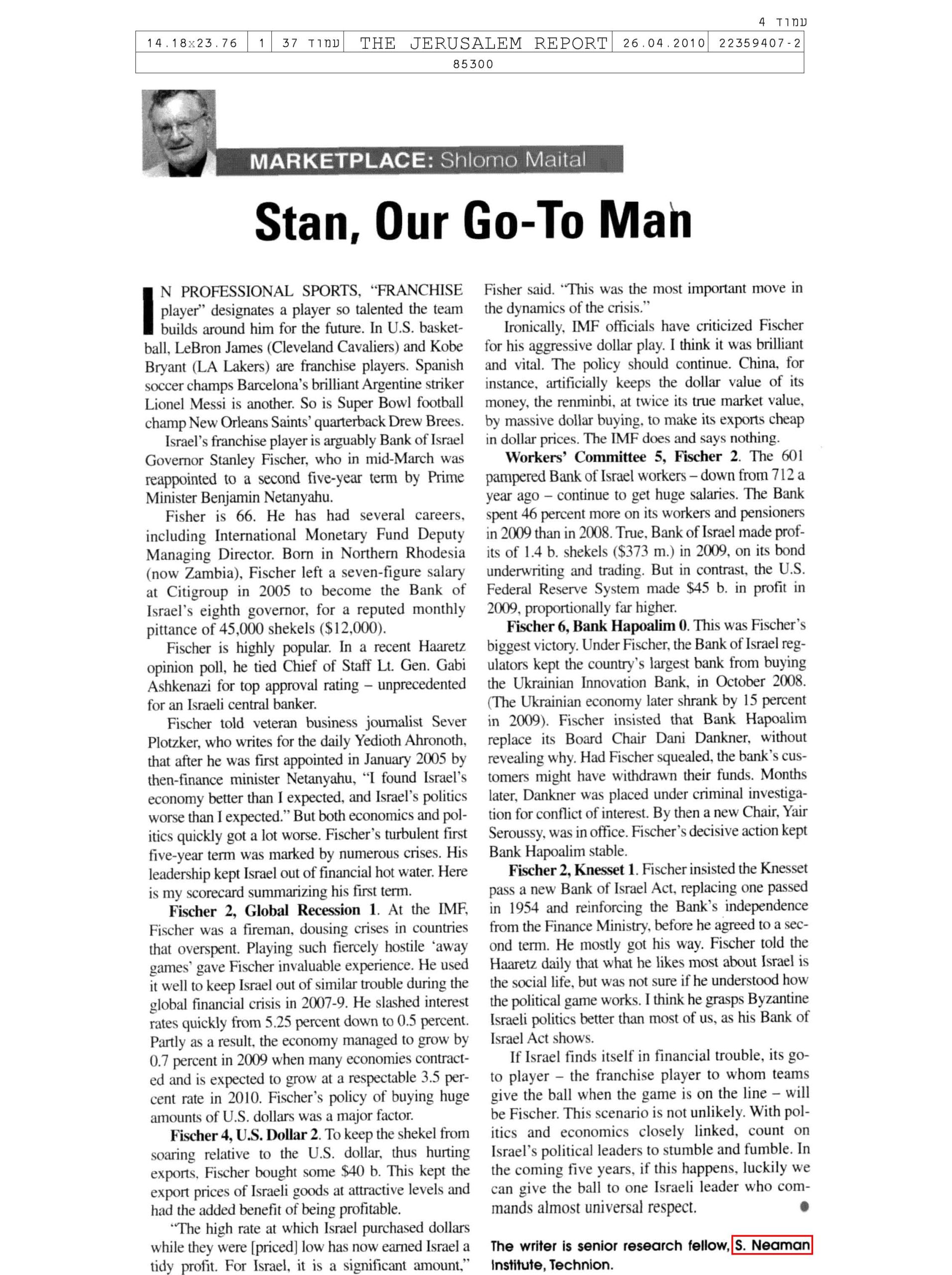 Stan, Our Go-To Man - Samuel Neaman Institute