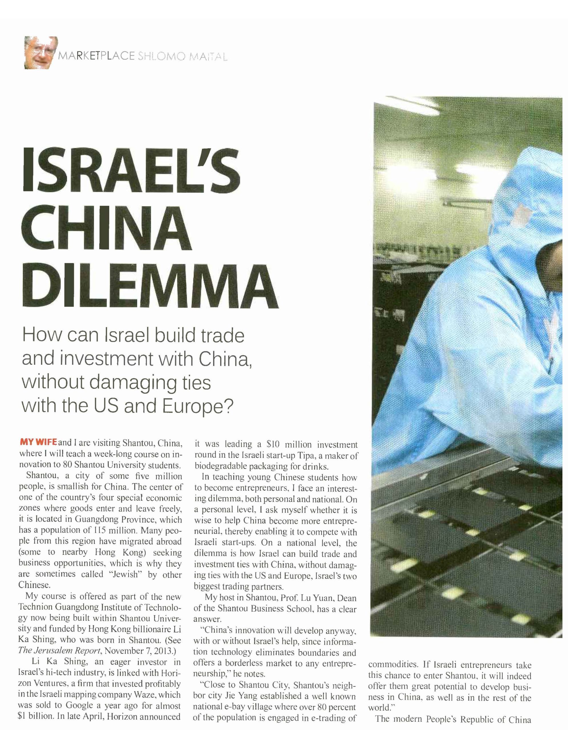 Israel's China Dilemma - Samuel Neaman Institute