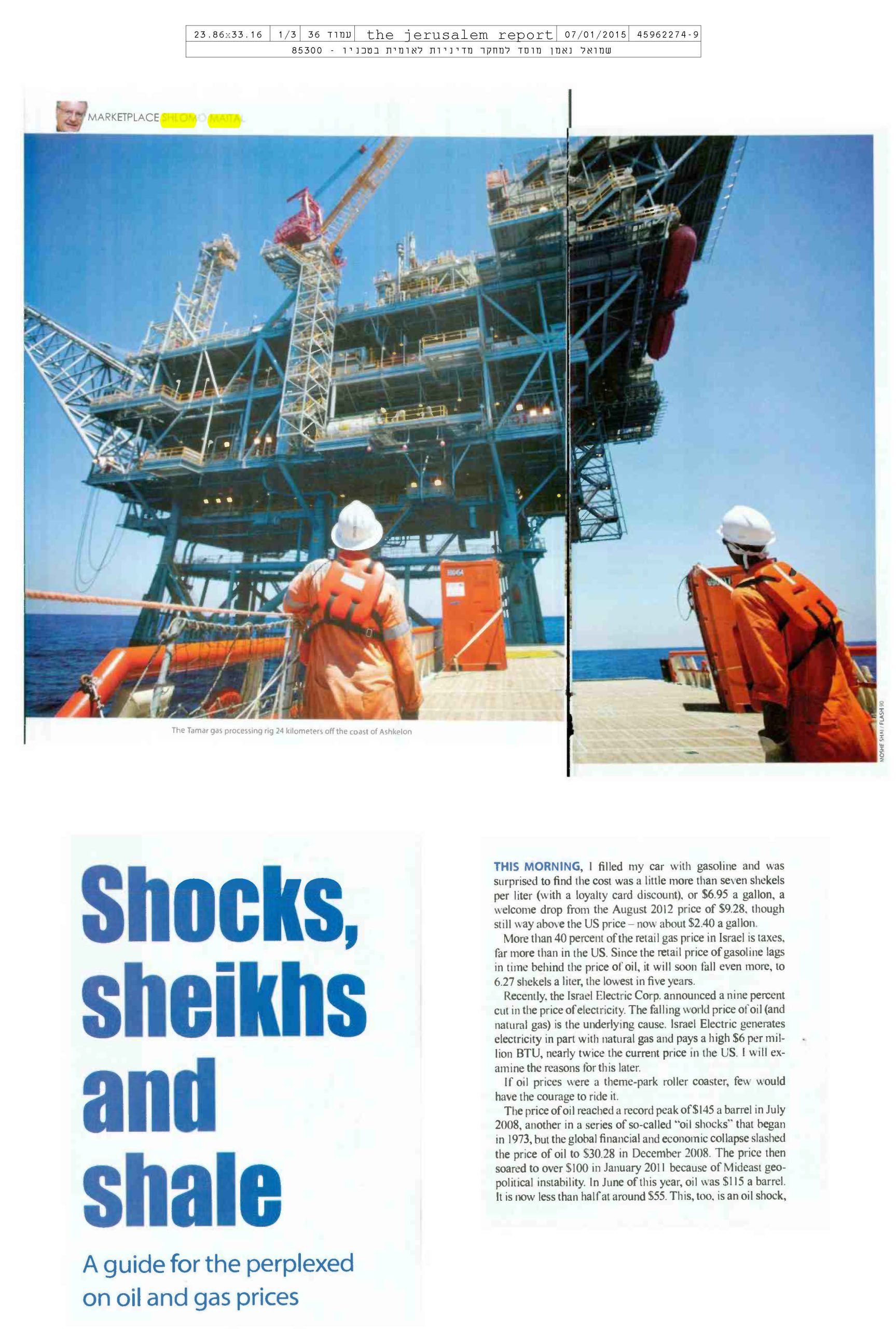 Shocks, sheikhs and shale - Samuel Neaman Institute